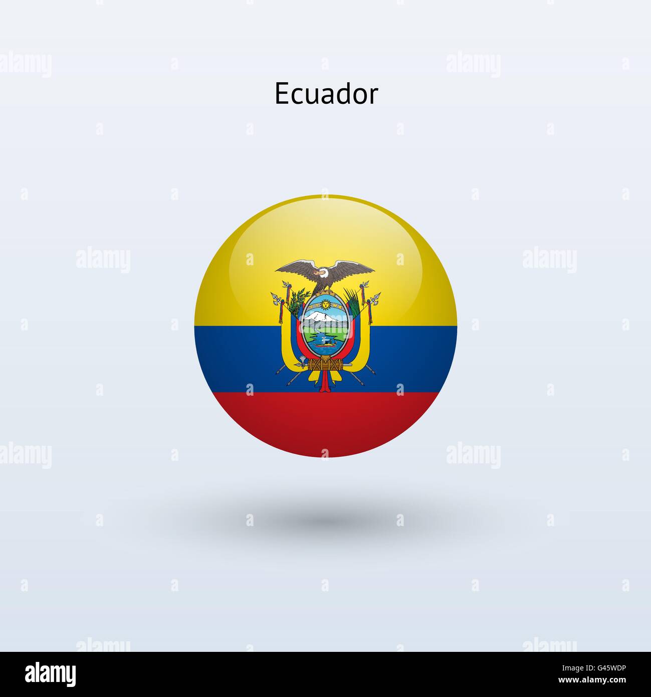 Ecuador round flag. Vector illustration Stock Vector Image & Art - Alamy