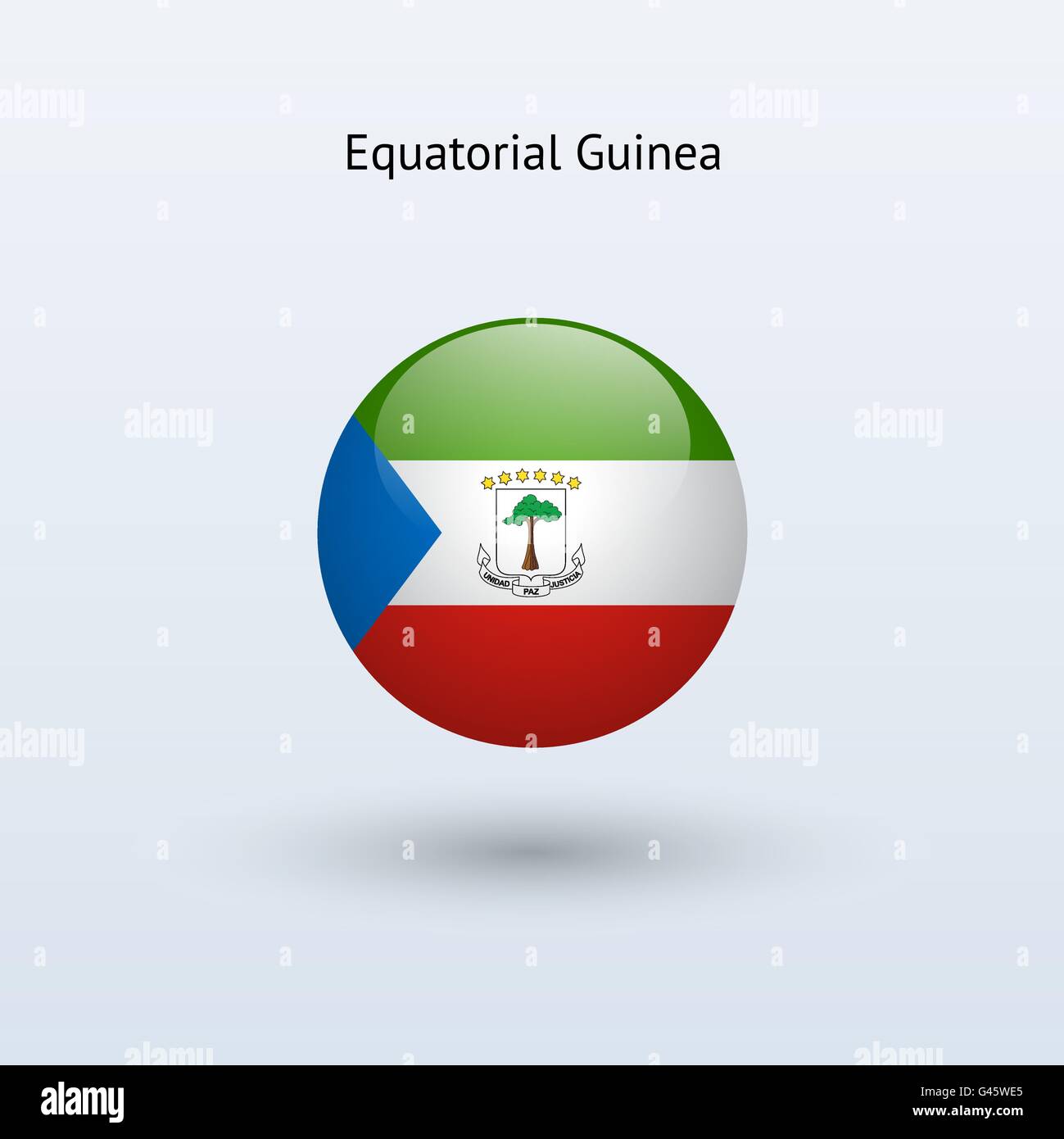 Equatorial Guinea round flag. Vector illustration Stock Vector Image ...