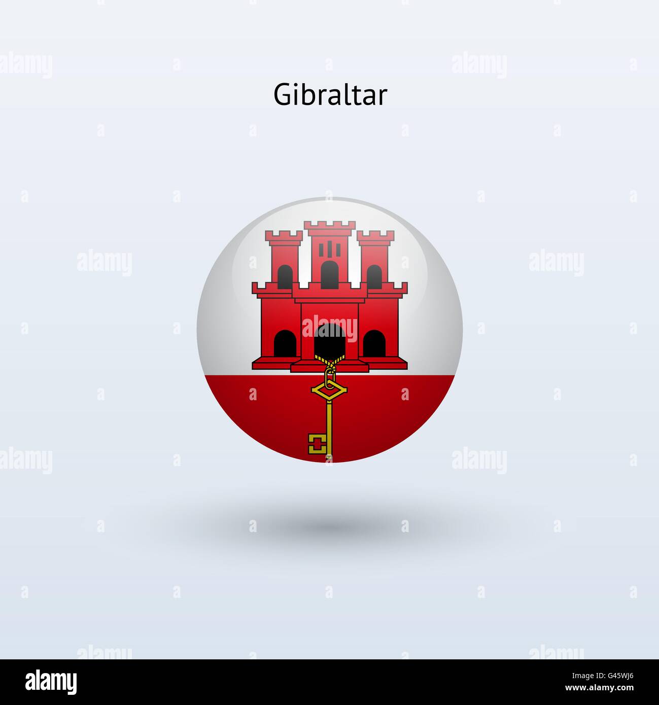 Gibraltar round flag. Vector illustration Stock Vector Image & Art - Alamy