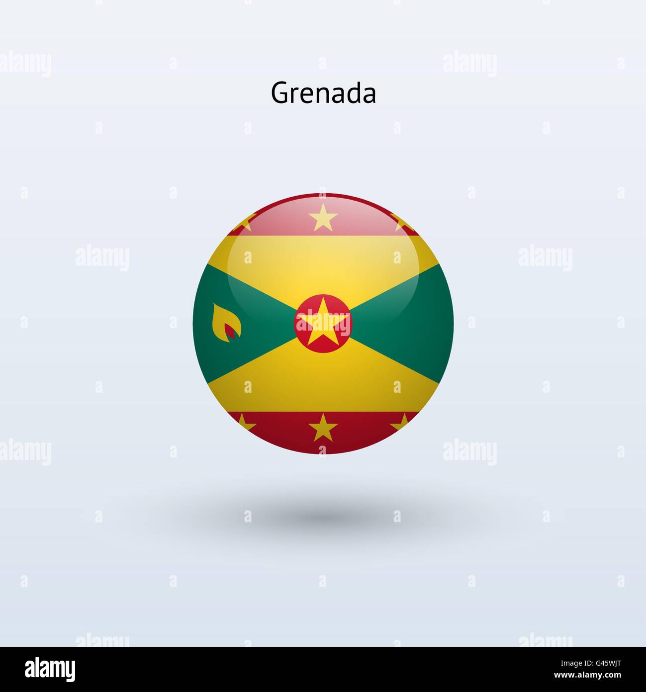 Grenada round flag. Vector illustration Stock Vector Image & Art - Alamy