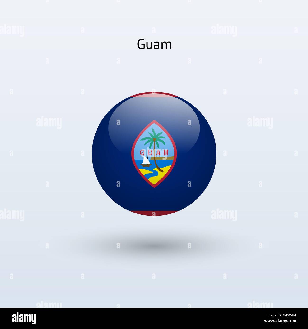 Guam round flag. Vector illustration Stock Vector Image & Art - Alamy