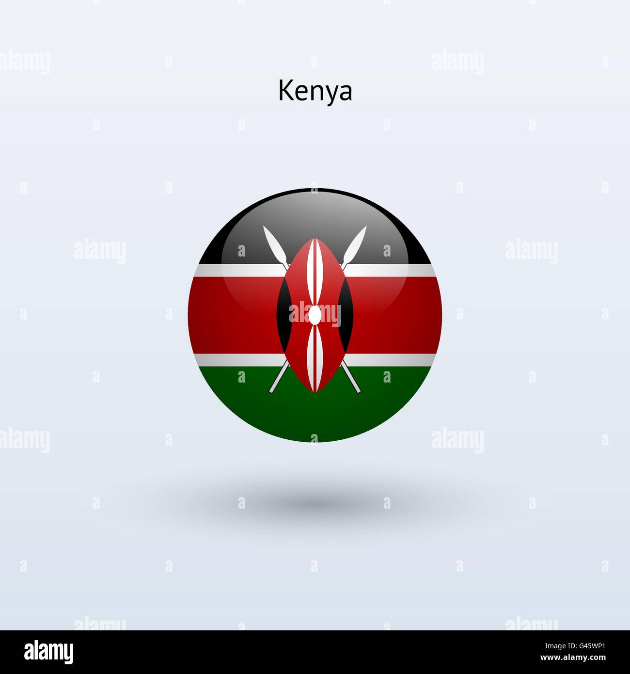 Kenya round flag. Vector illustration Stock Vector Image & Art - Alamy