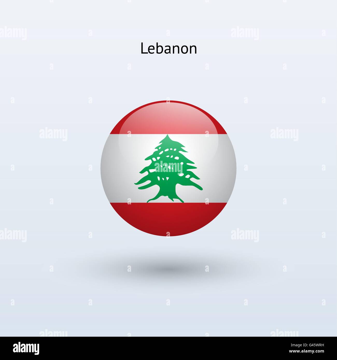 Lebanon round flag. Vector illustration Stock Vector Image & Art - Alamy