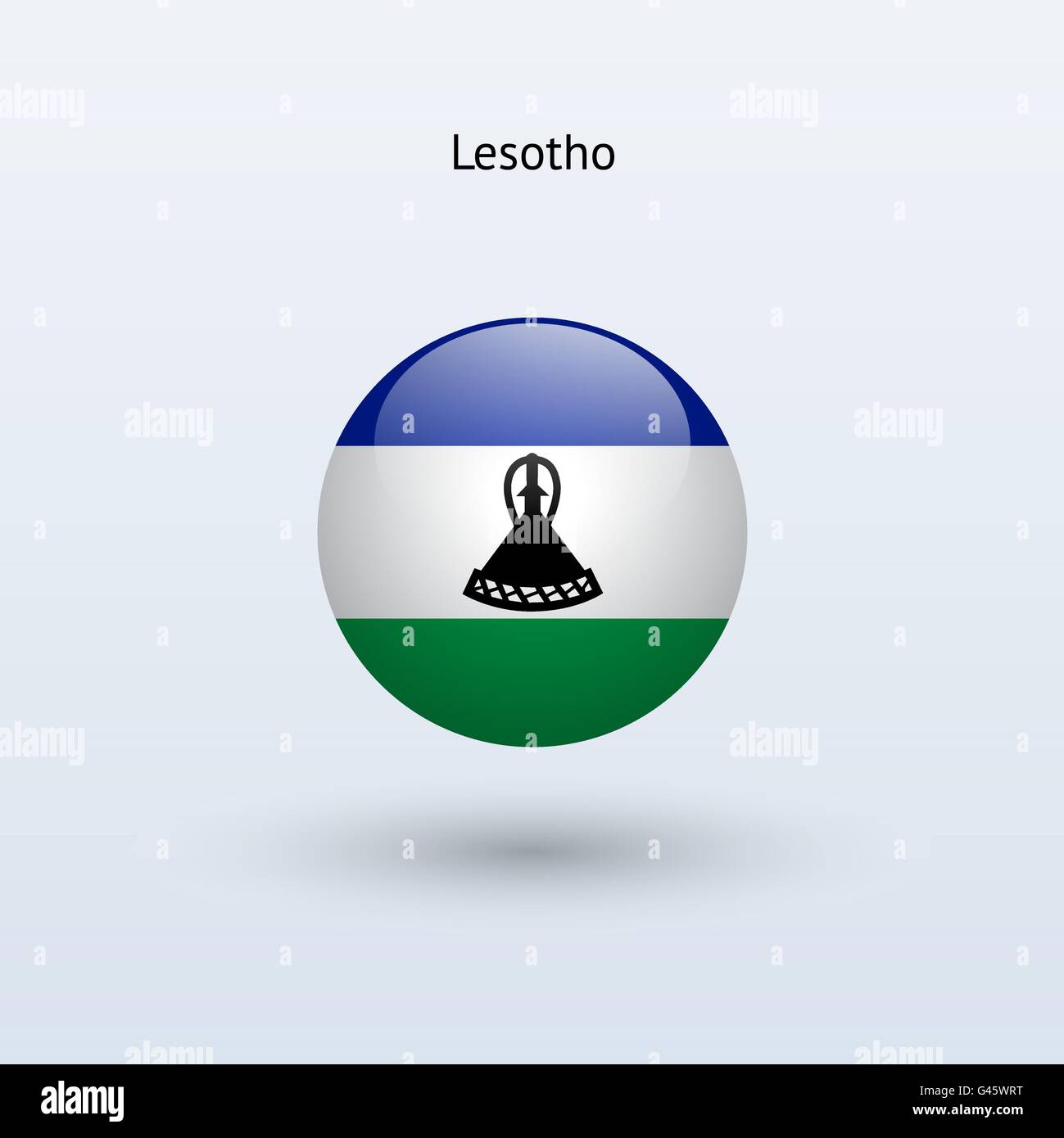 Lesotho round flag. Vector illustration Stock Vector Image & Art - Alamy