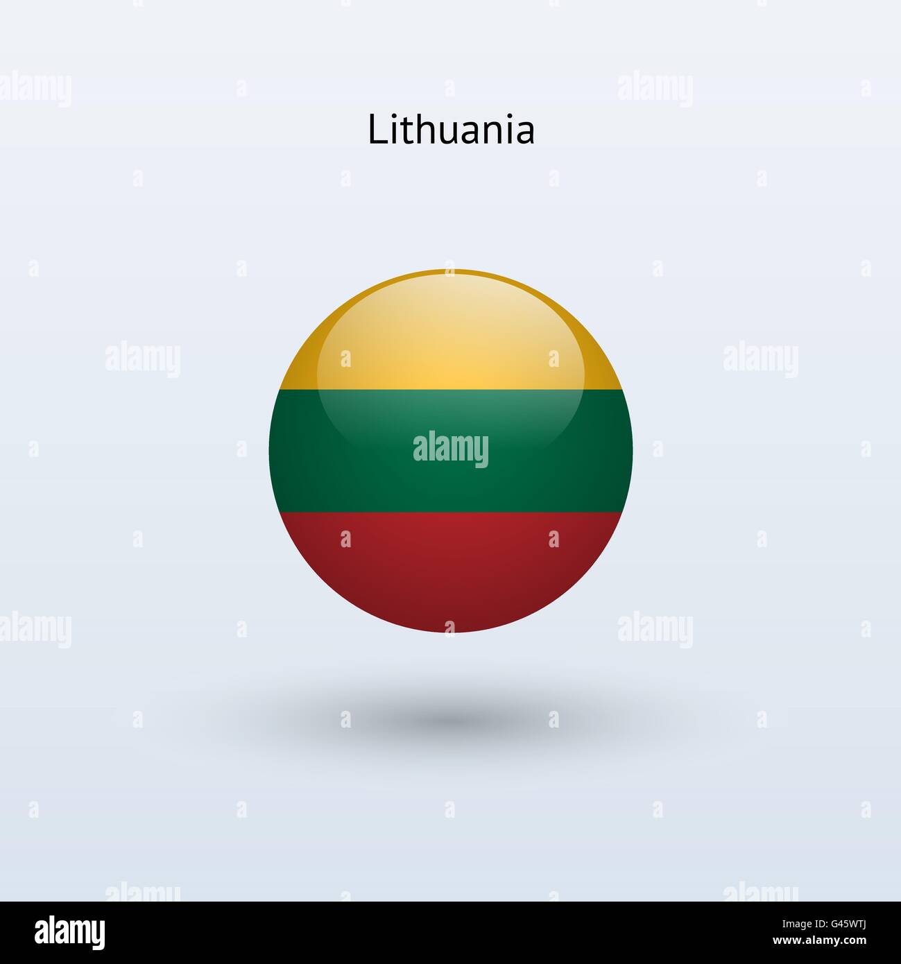 Lithuania round flag. Vector illustration Stock Vector Image & Art - Alamy