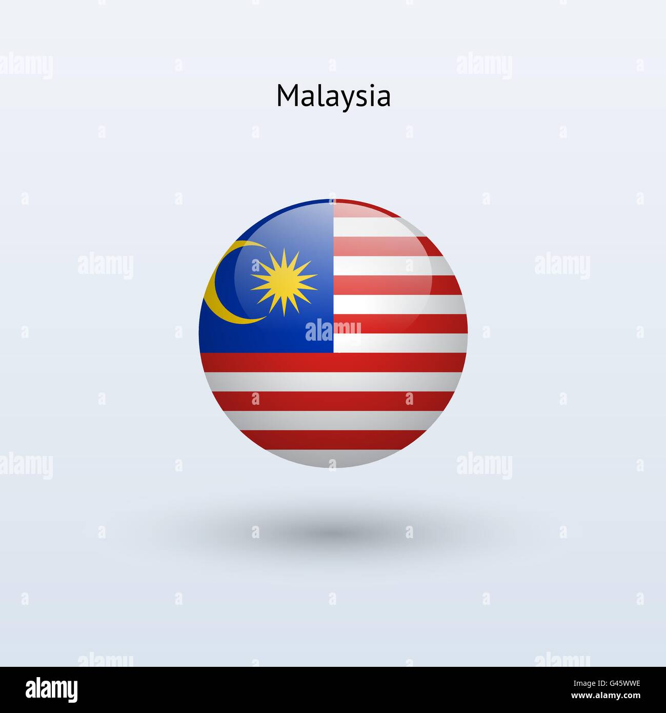 Malaysia round flag. Vector illustration Stock Vector Image & Art - Alamy
