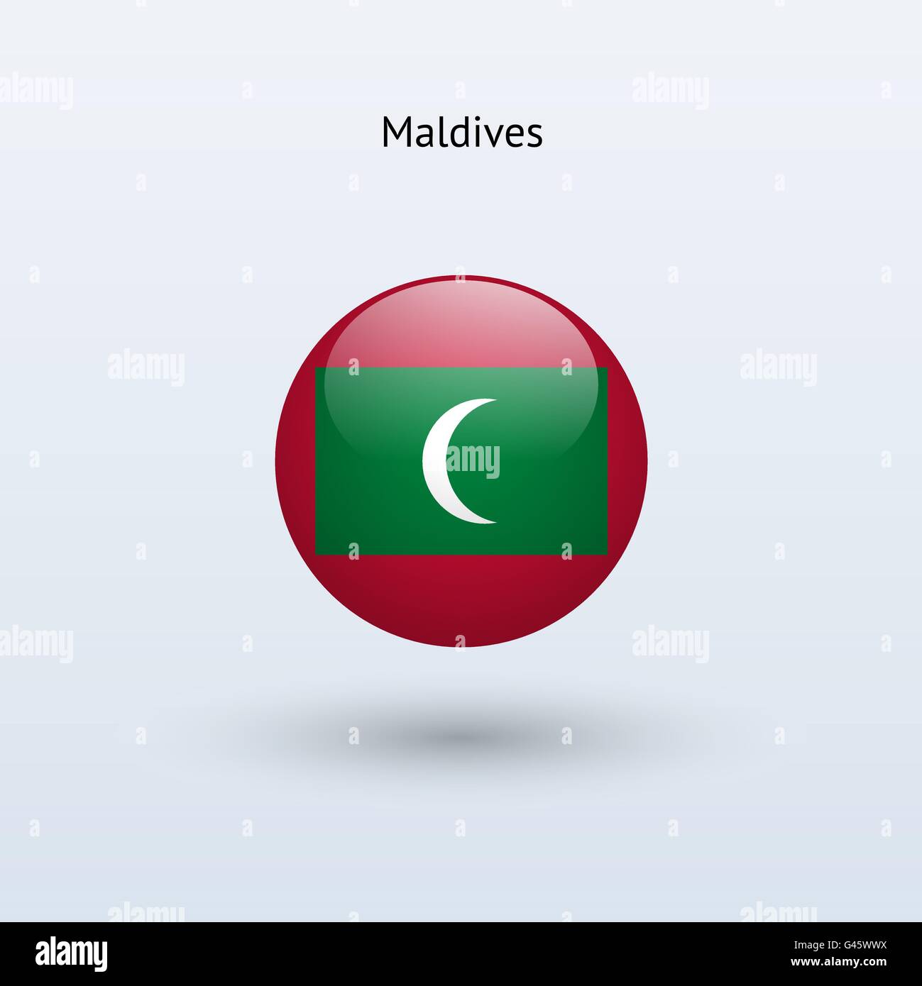 Maldives round flag. Vector illustration Stock Vector Image & Art - Alamy