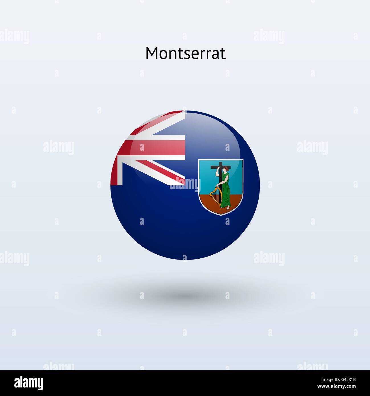 Montserrat round flag. Vector illustration Stock Vector Image & Art - Alamy