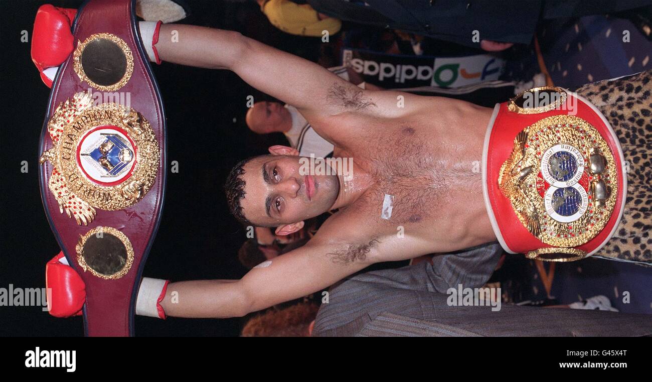 BOXING Hamed WBO/IBF belts Stock Photo - Alamy