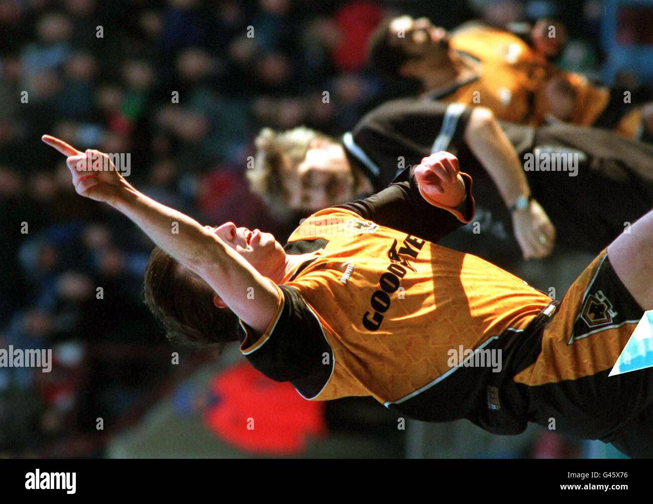 One up for Wolves as Steve Froggatt celebrates his opening goal for ...