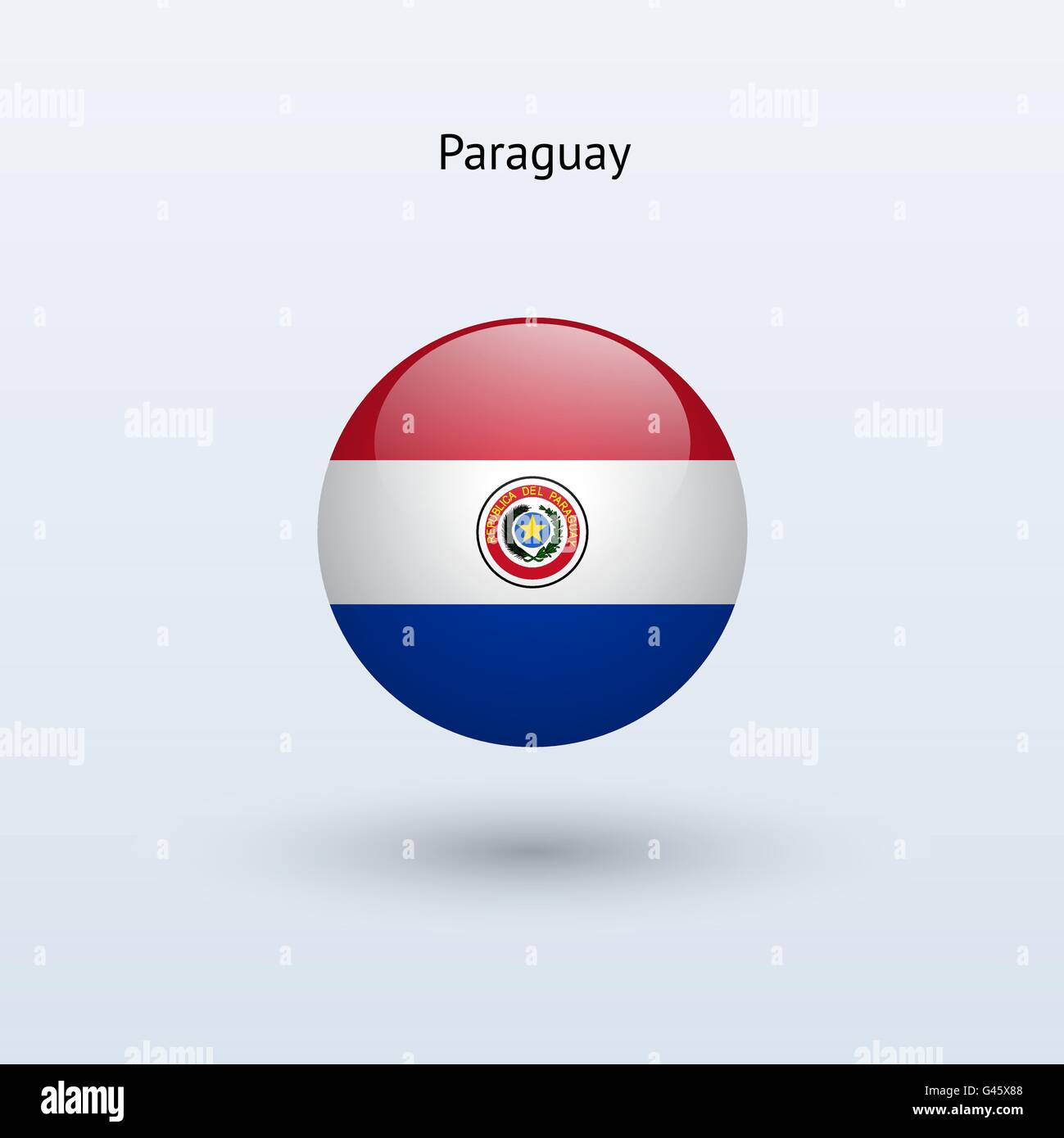 Paraguay round flag. Vector illustration Stock Vector Image & Art - Alamy