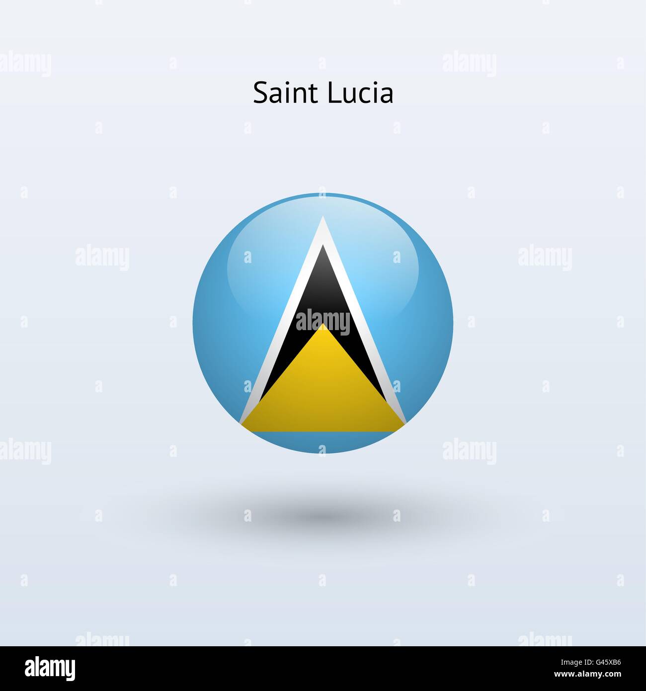 Saint Lucia round flag. Vector illustration Stock Vector Image & Art ...