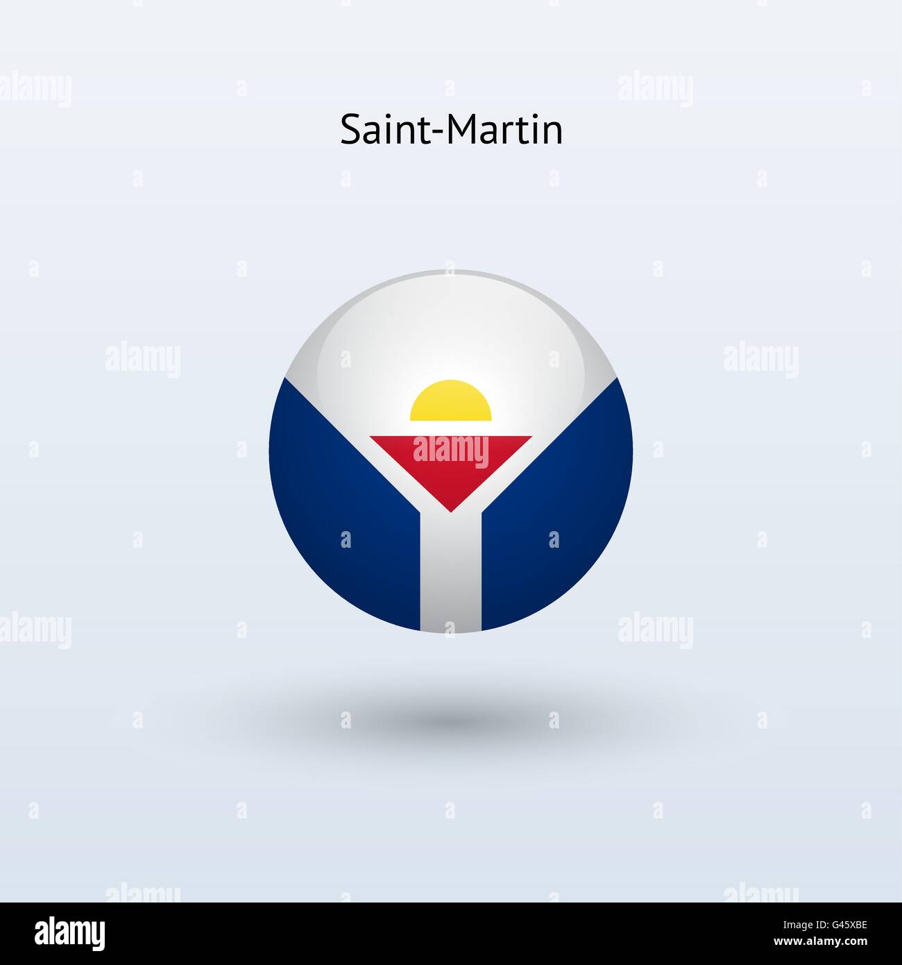 Saint-Martin round flag. Vector illustration Stock Vector Image & Art ...
