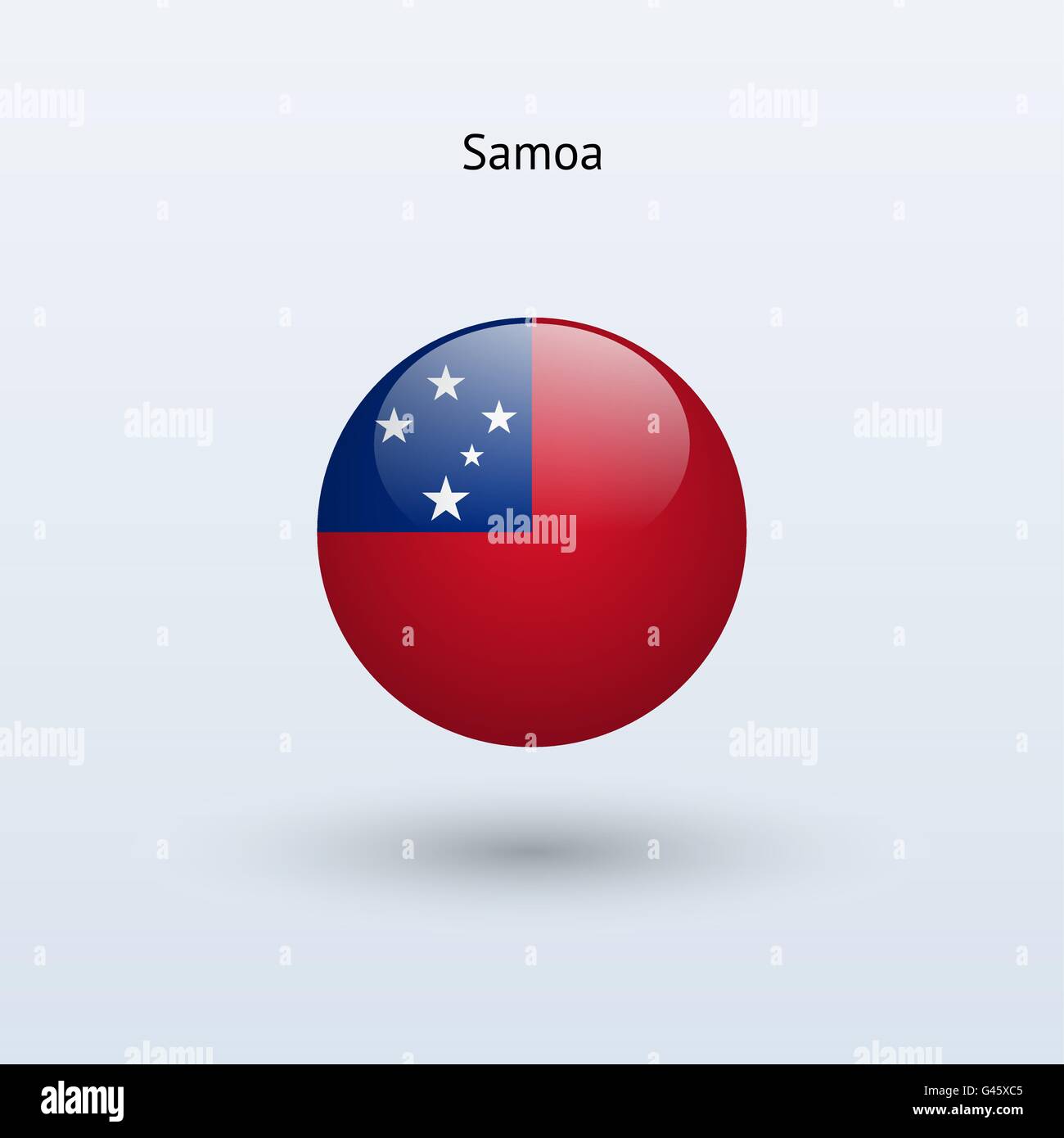 Samoa round flag. Vector illustration Stock Vector Image & Art - Alamy