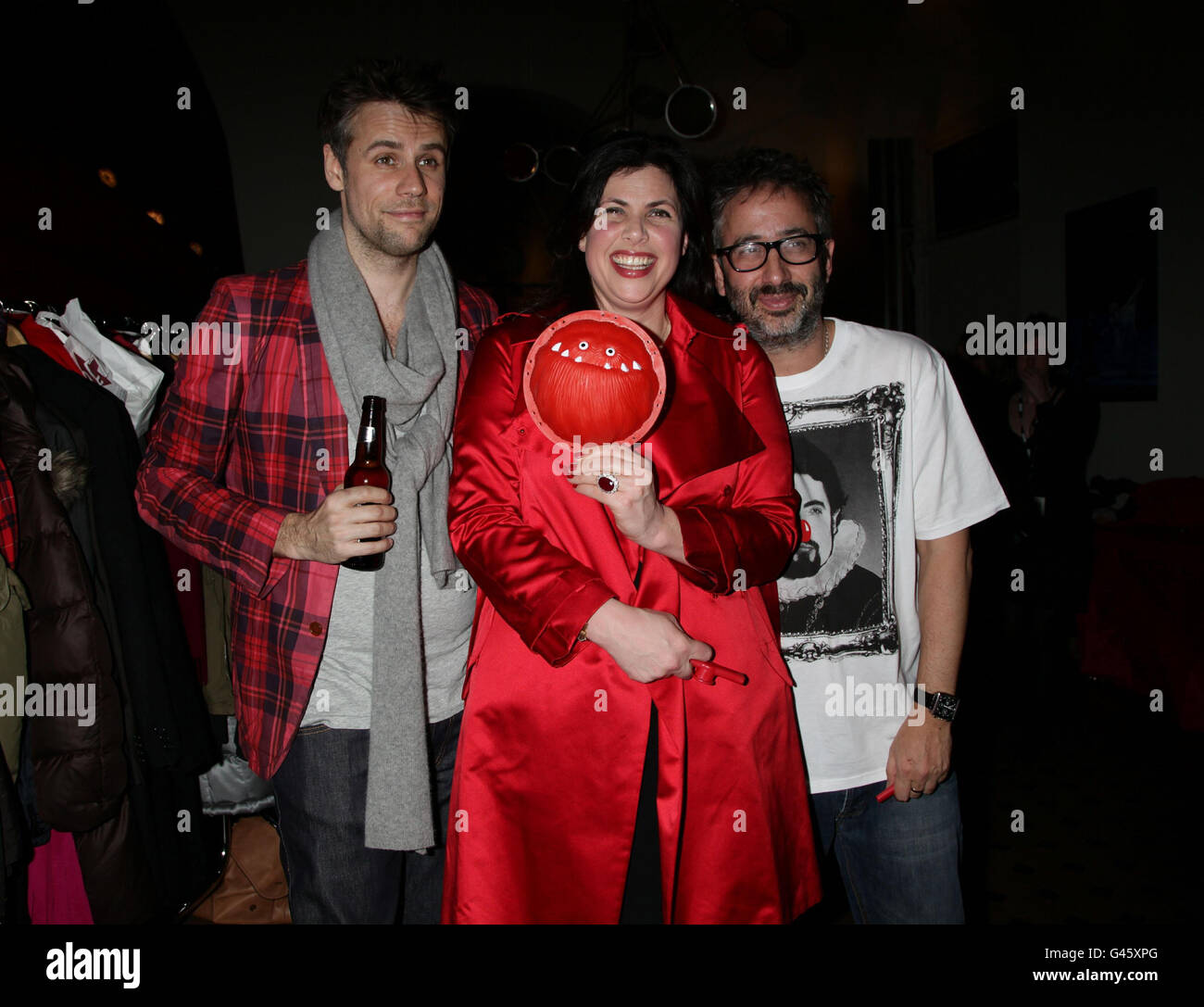 (From left to right) Richard Bacon, Kirsty Allsop and David Baddiel ...