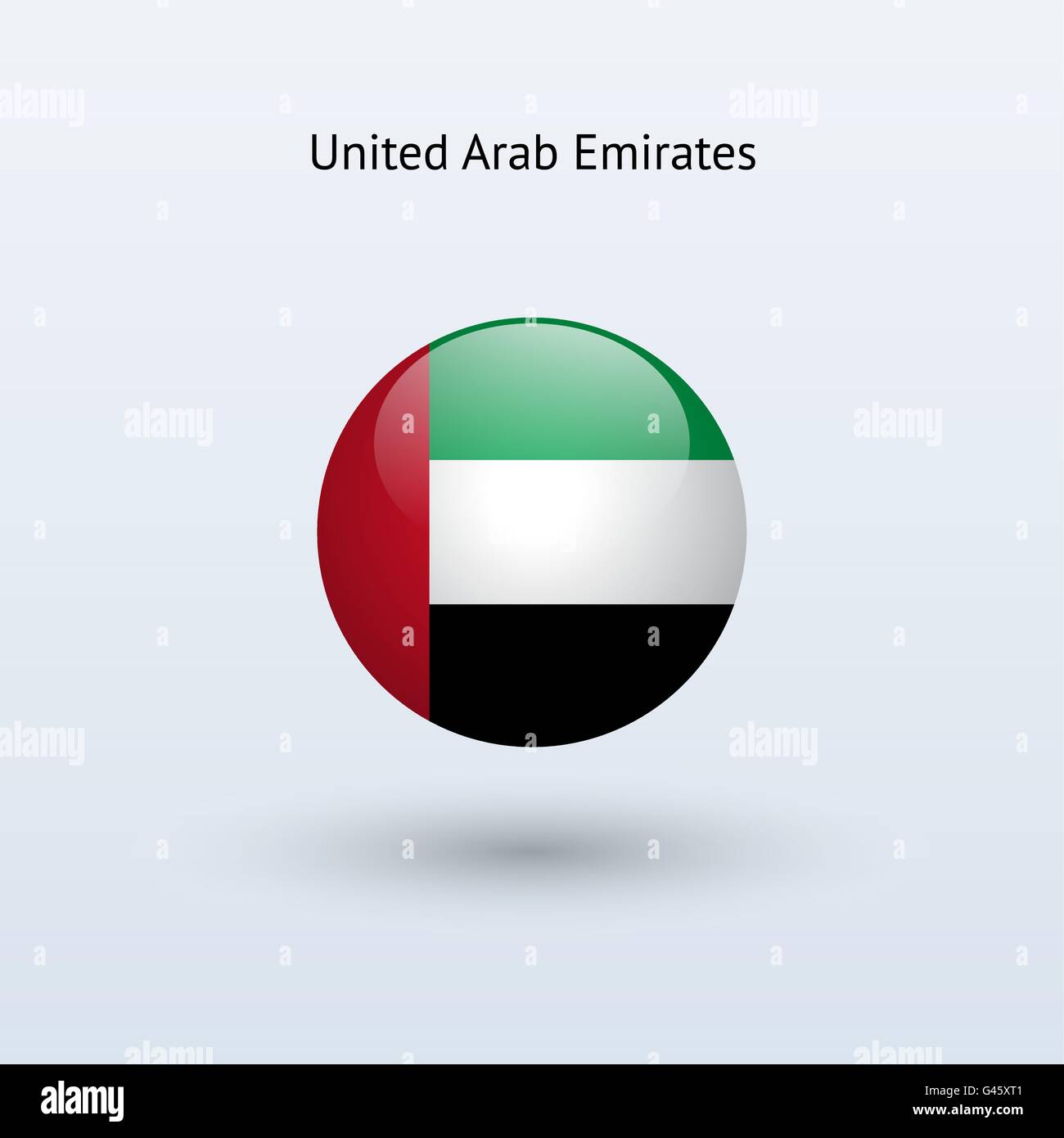 United Arab Emirates round flag. Vector illustration Stock Vector Image ...