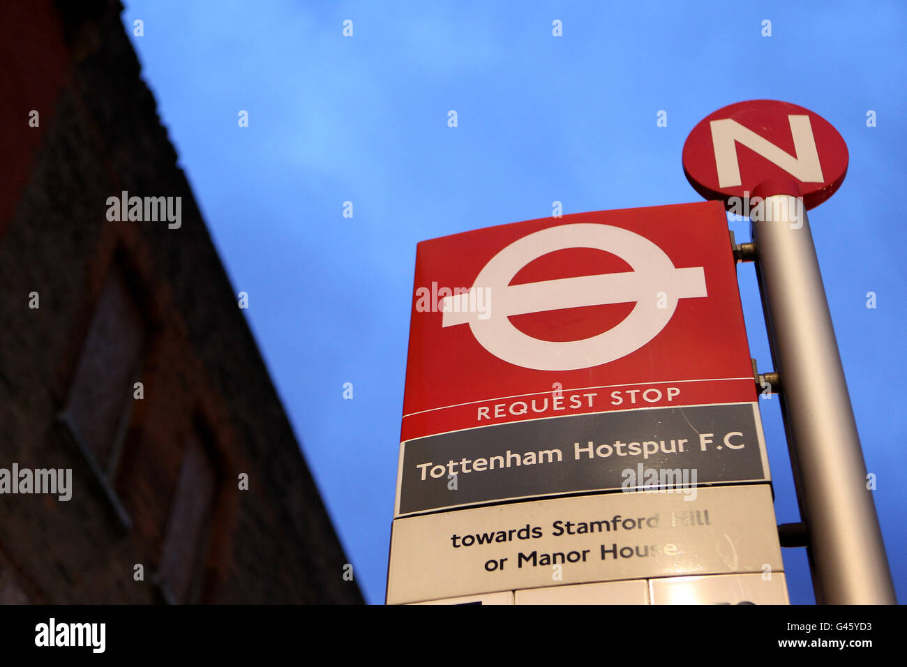 Tottenham bus stop sign hi-res stock photography and images - Alamy