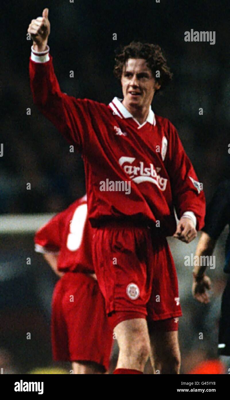 Liverpool V Newcastle. Liverpool's Steve McManaman offers a thumbs up ...