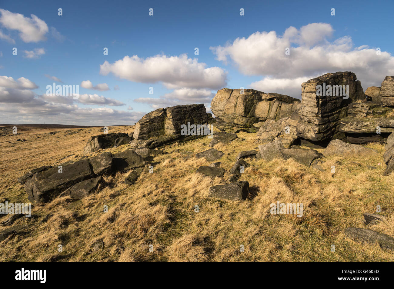 Millstone Edge where the Pennine Way Crosses at Standedge, Marsden Moor ...