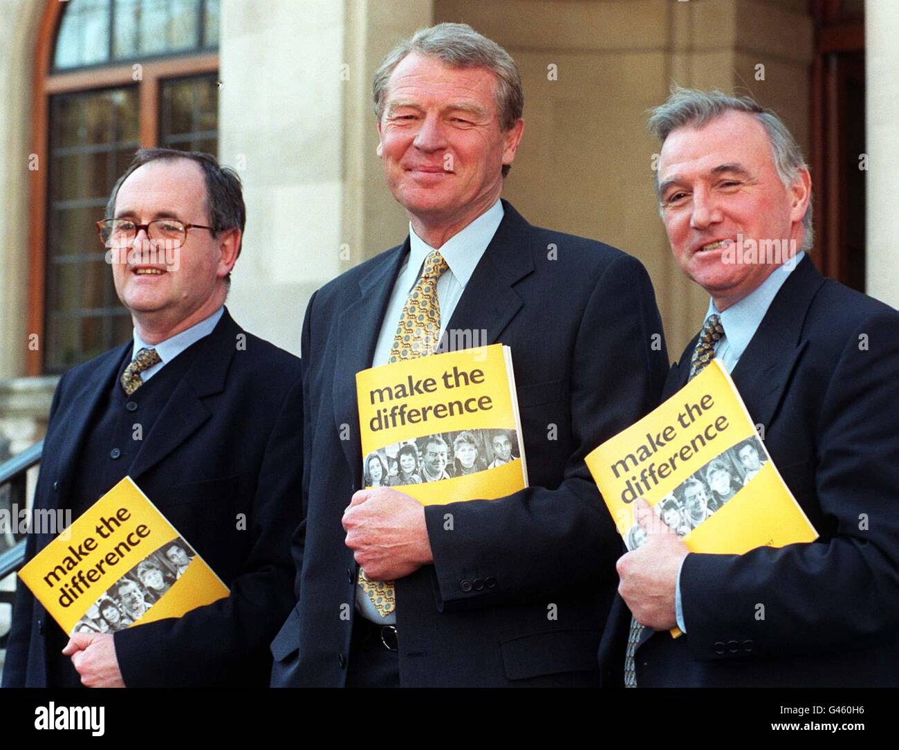 Paddy Ashdown, leader of the Liberal Democrat Party with Alan Beith ...