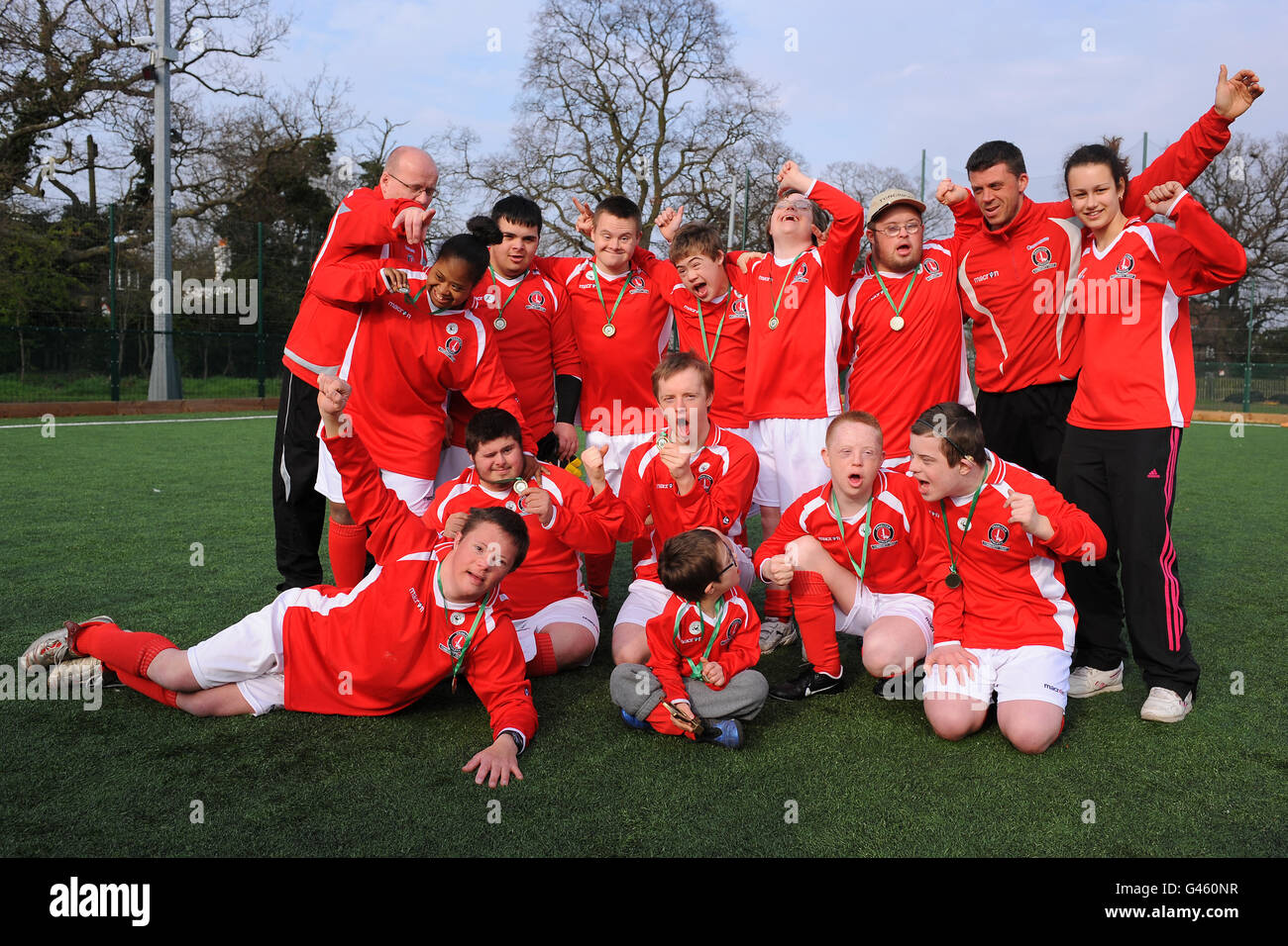 Soccer - Down's Syndrome Football Tournament - Motspur Park Stock Photo ...