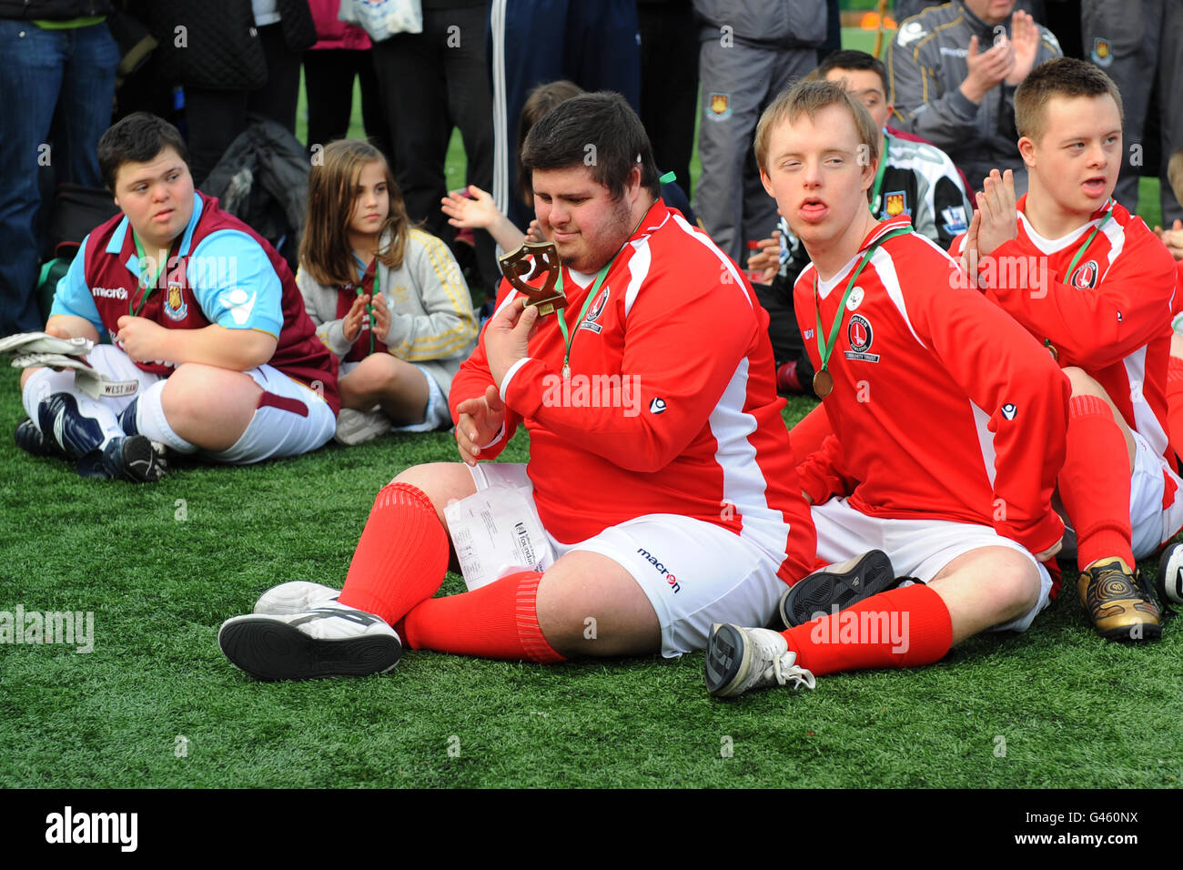 Soccer - Down's Syndrome Football Tournament - Motspur Park Stock Photo ...