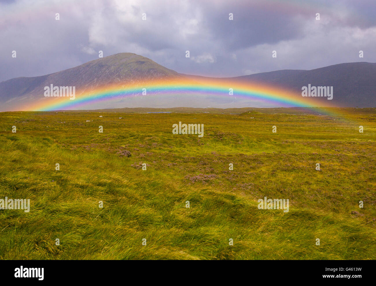 RANNOCH, SCOTLAND - Rainbow over Rannoch moor landscape Stock Photo - Alamy