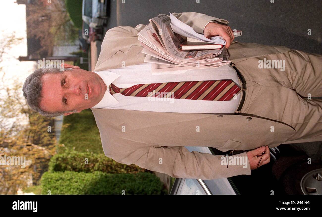 BBC war correspondent Martin Bell outside his London home this morning ...