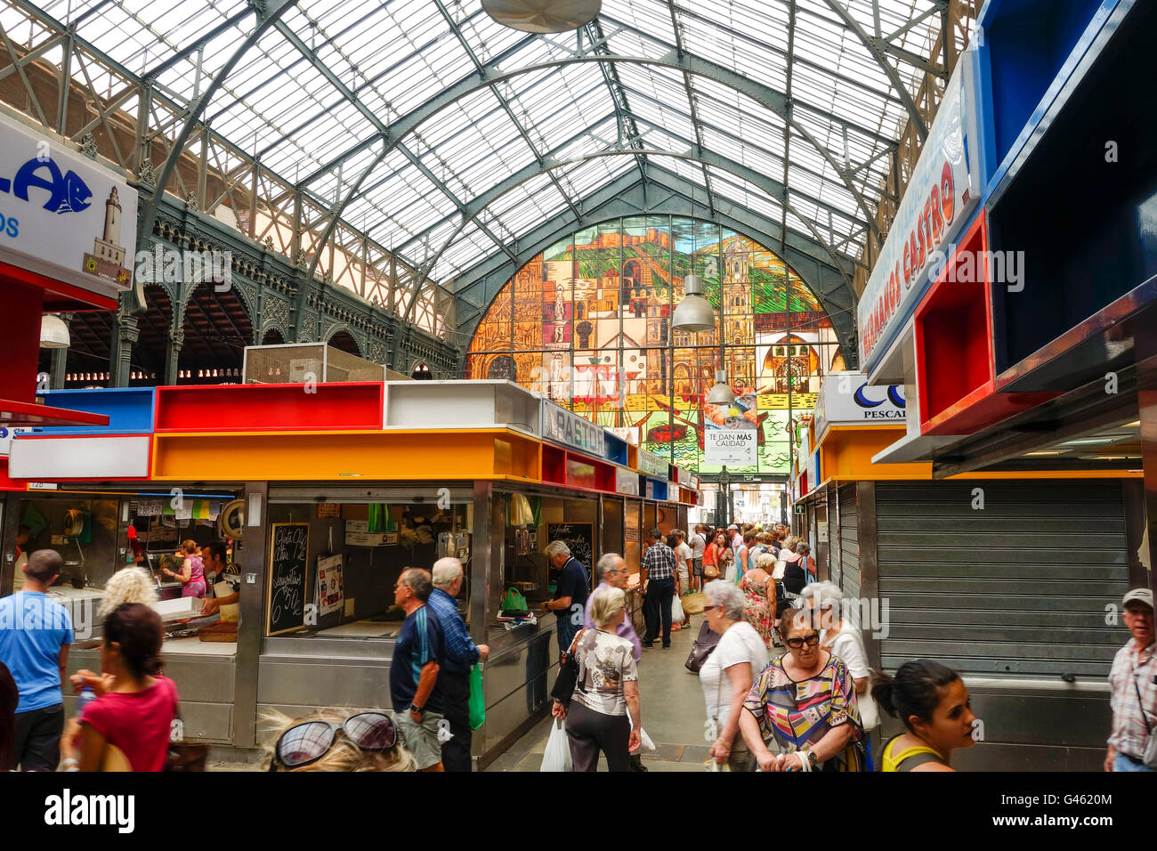 Interior of the mercado central de atarazanas hi-res stock photography ...