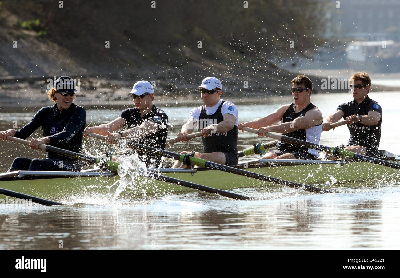 Rowing the 157th boat race oxford cambridge training session river hi ...