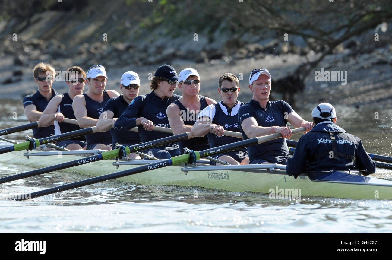 Rowing the 157th boat race oxford cambridge training session river hi ...