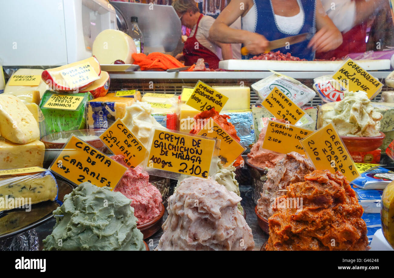 Traditional spanish food, Spreads, paste of chorizo, salami, ham on ...