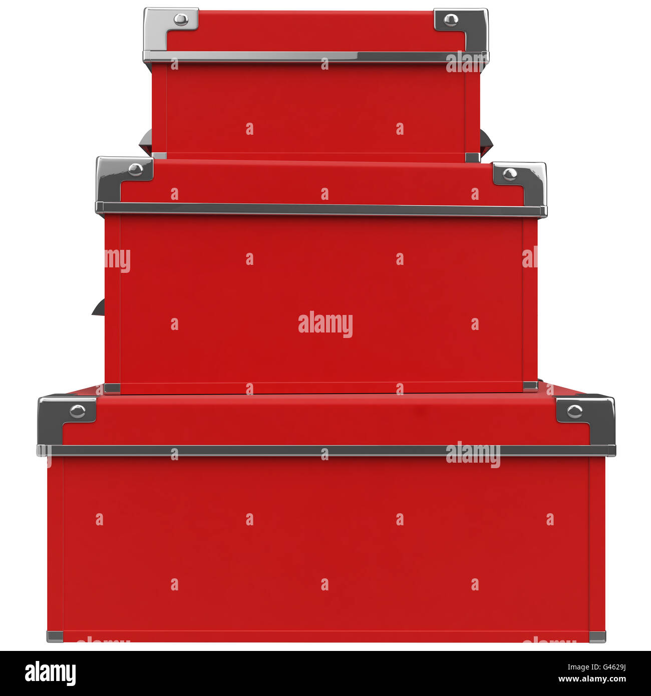 Boxes front view. 3D graphic Stock Photo - Alamy