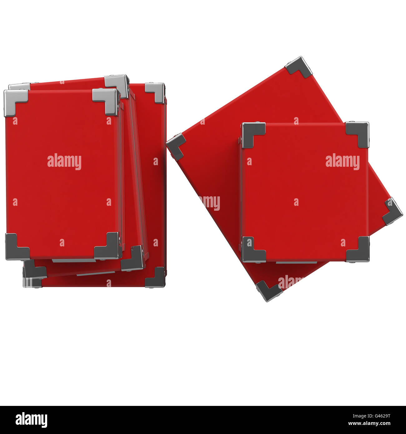 Red box top view. 3D graphic Stock Photo - Alamy