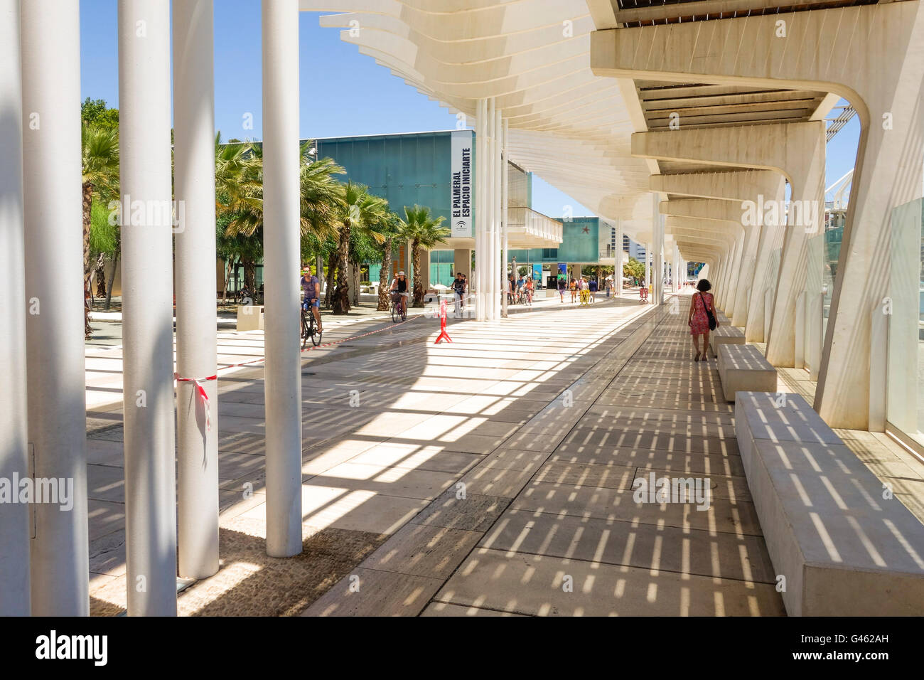 Modern Marina and waterfront promenade in Malaga named "Palmeral de las ...