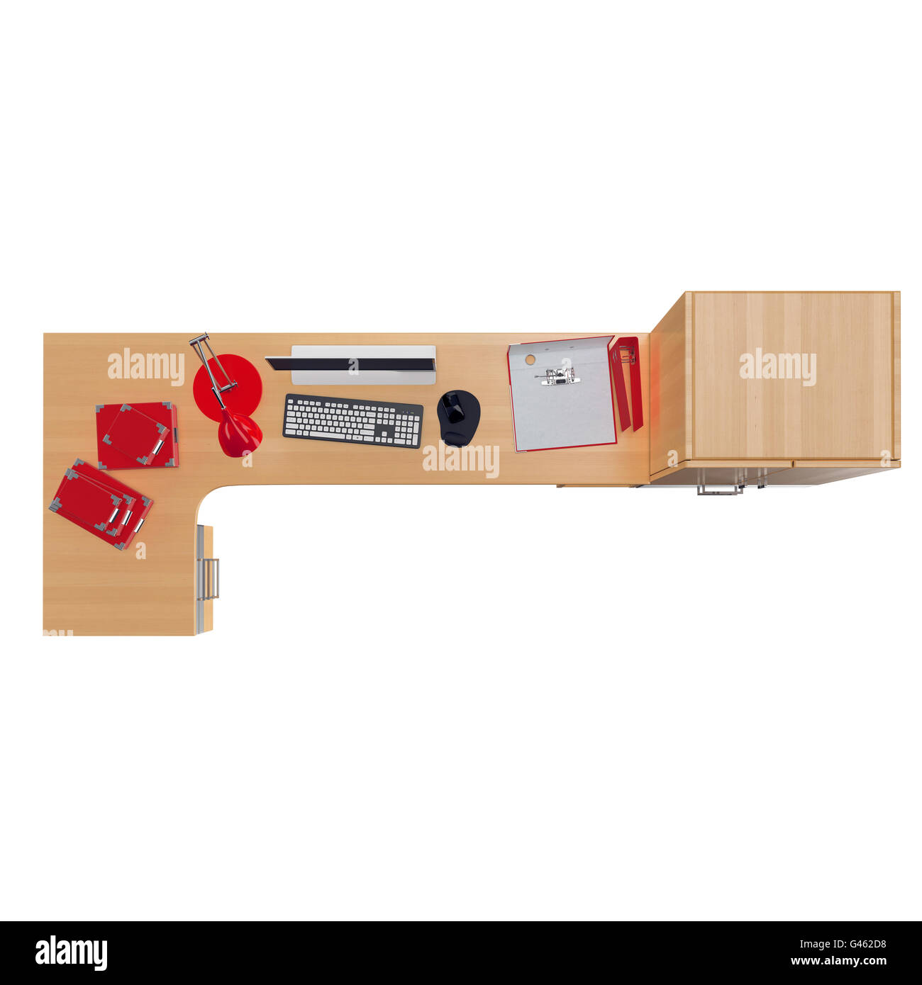 Complete office working place individual cell with computer and ...