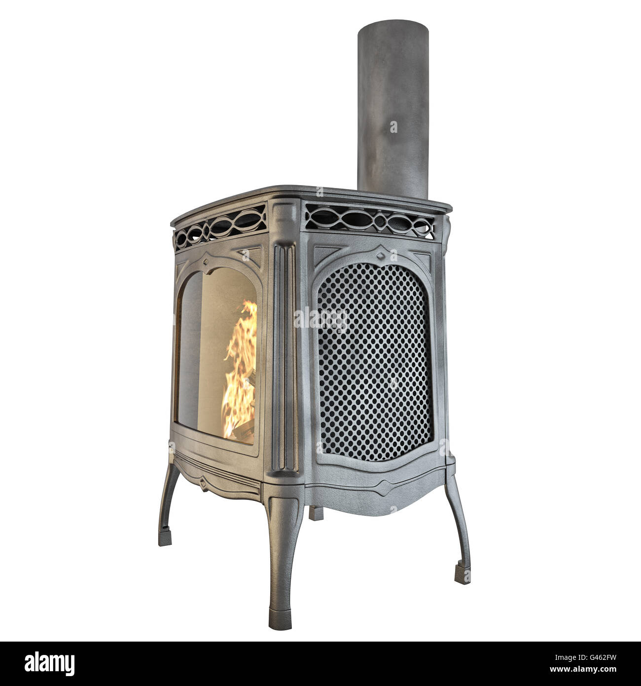 Fireplace classic rear view 3d graphics Stock Photo - Alamy