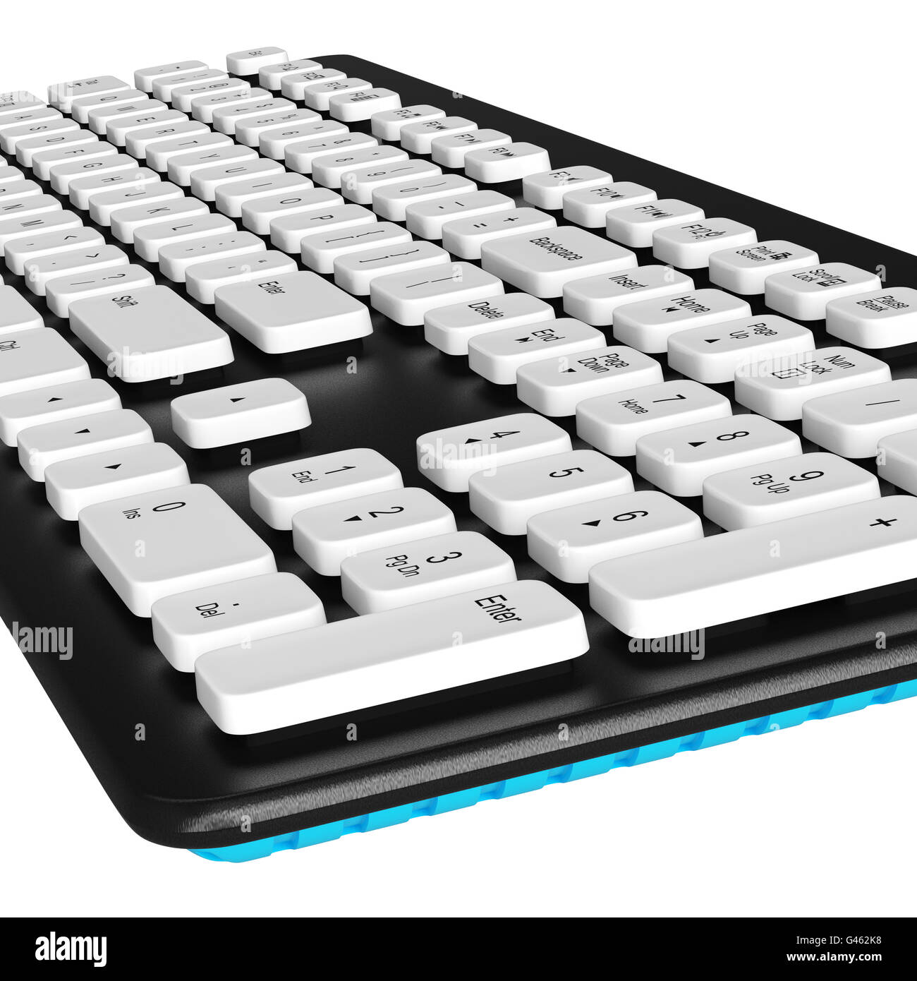 Keyboards, digit keys, letters. 3D graphic Stock Photo - Alamy