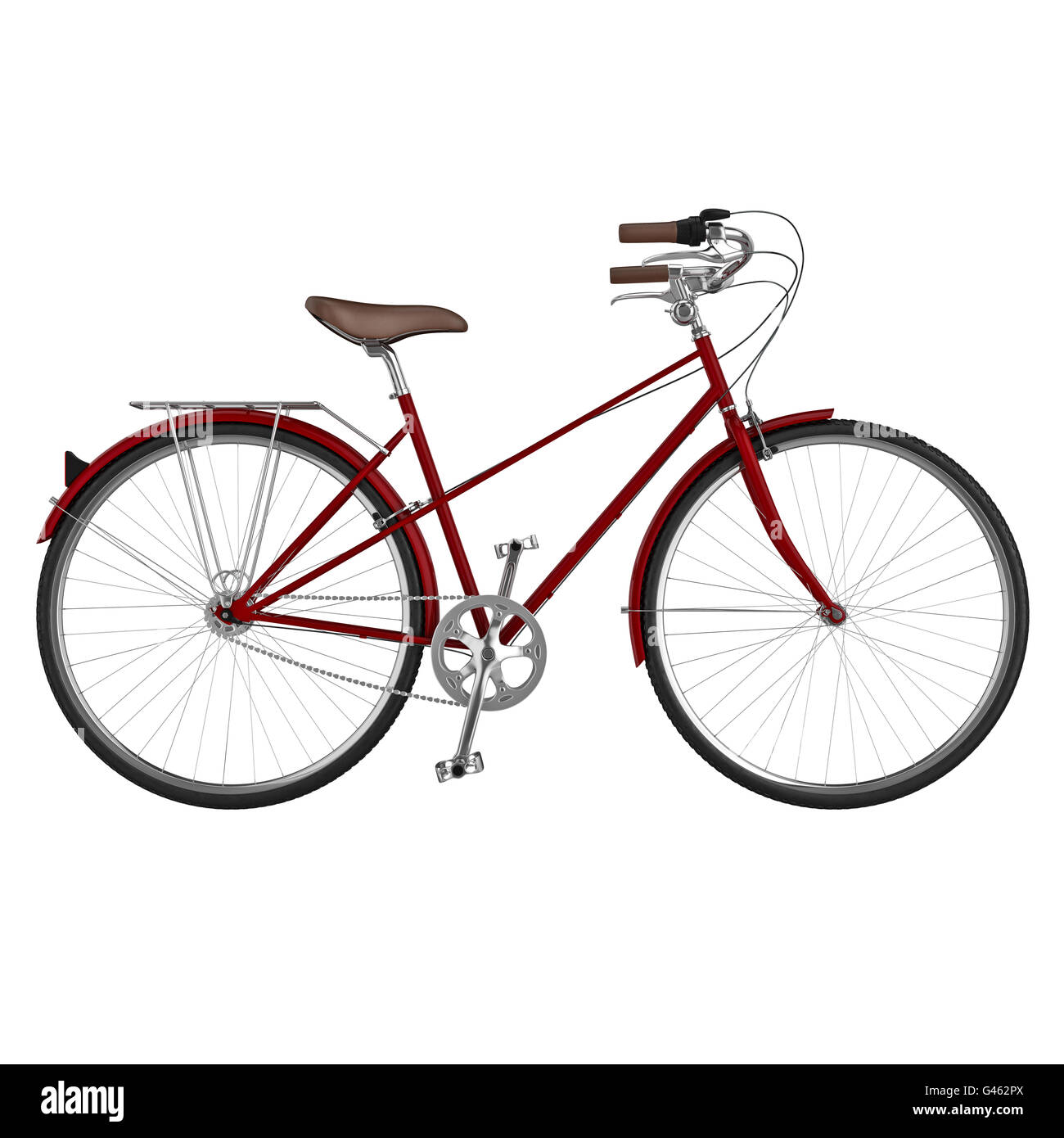 Side view of bicycle. 3D graphic Stock Photo - Alamy