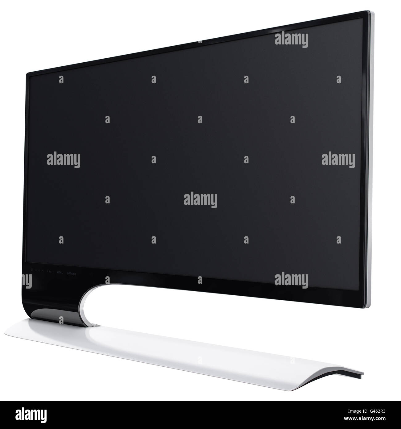 Black and white monitor with high definition matrix. 3d graphic Stock ...