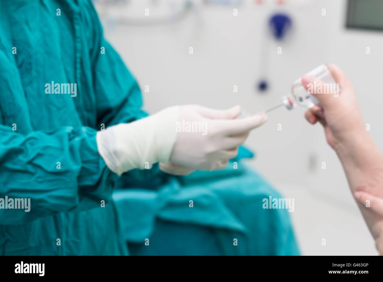 scrub nurse preparing surgical instruments for operation Stock Photo ...