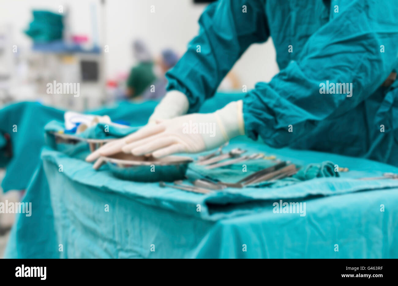 scrub nurse preparing surgical instruments for operation Stock Photo ...