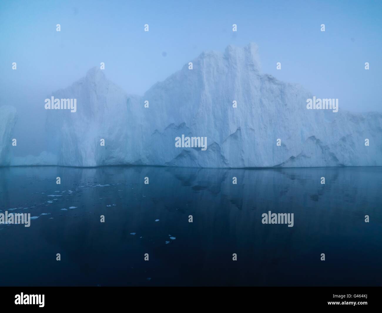 Huge icebergs are on the arctic ocean at Ilulissat ice fiord, Greenland ...