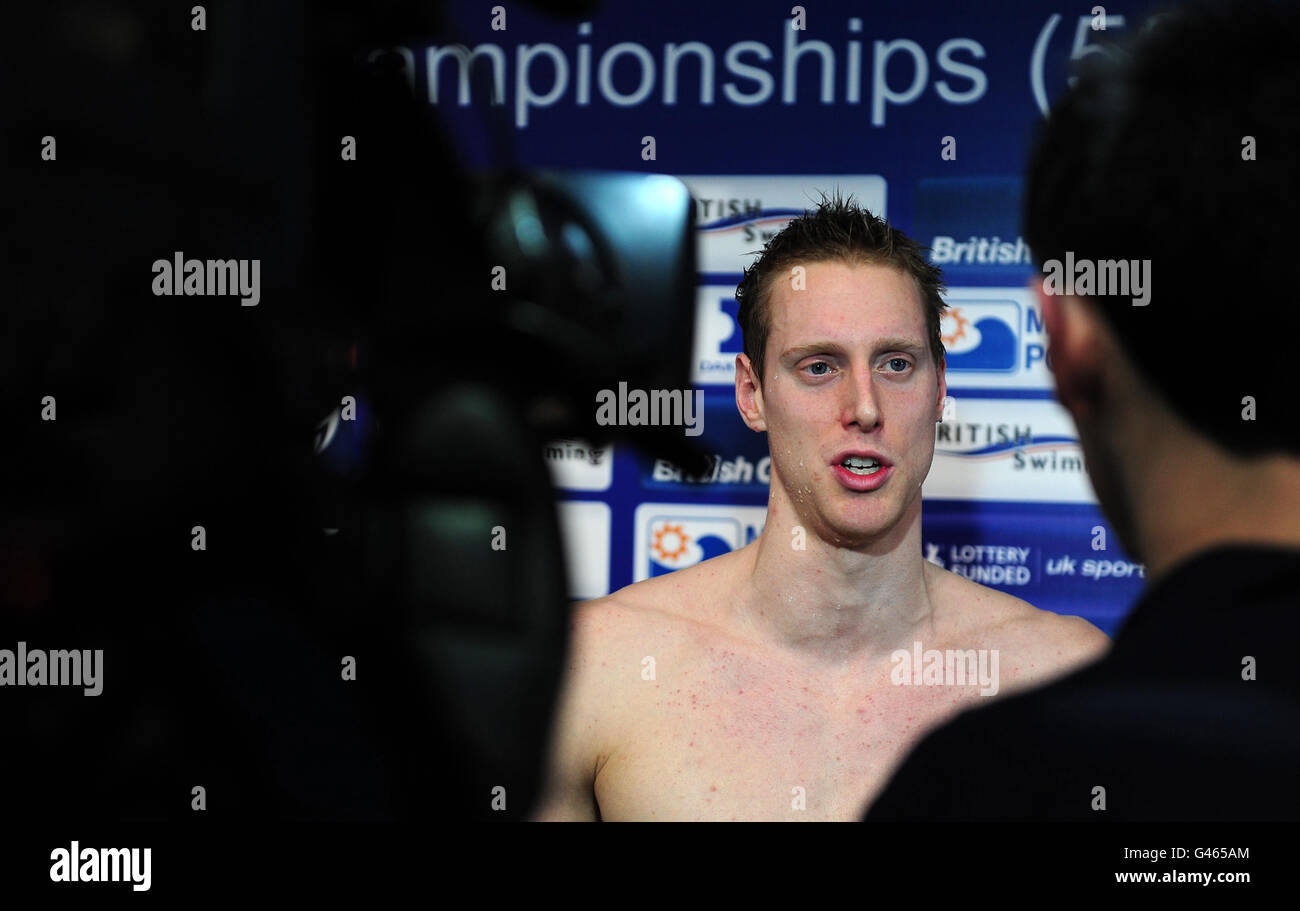 Loughborough University's Joseph Roebuck is interviewed after the Mens ...