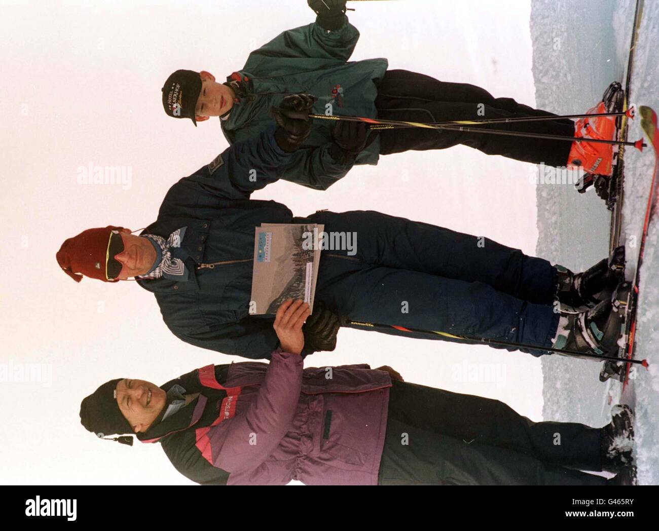 The Prince of Wales with his younger son Prince Harry, and Christian ...