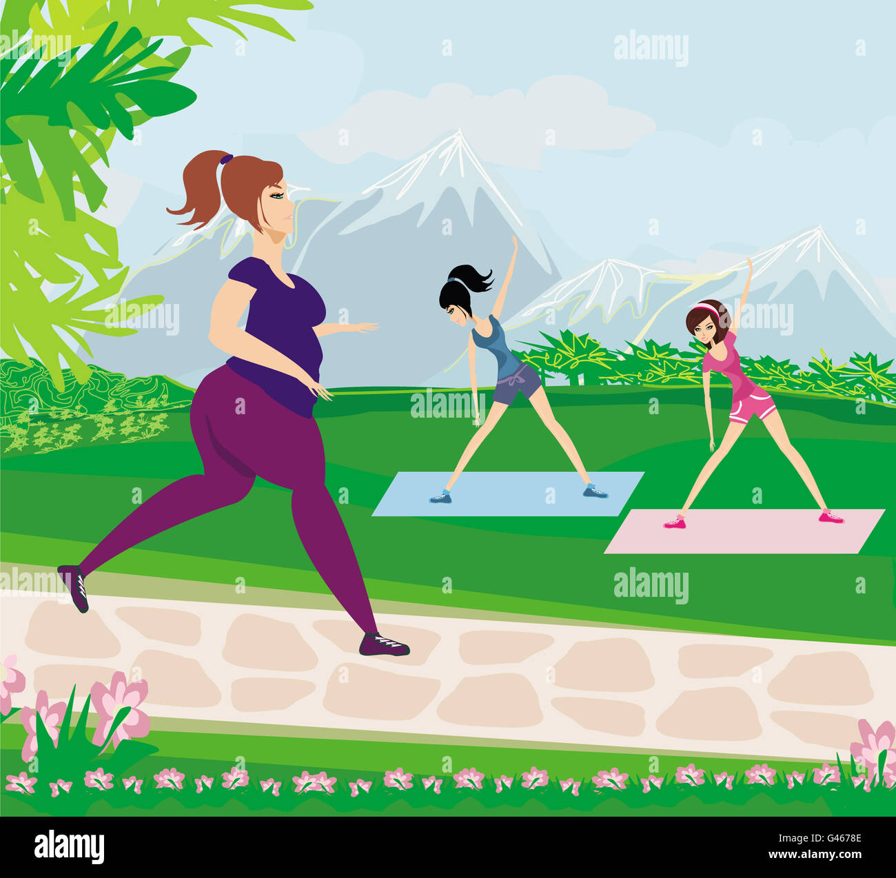 exercises in the park Stock Photo - Alamy