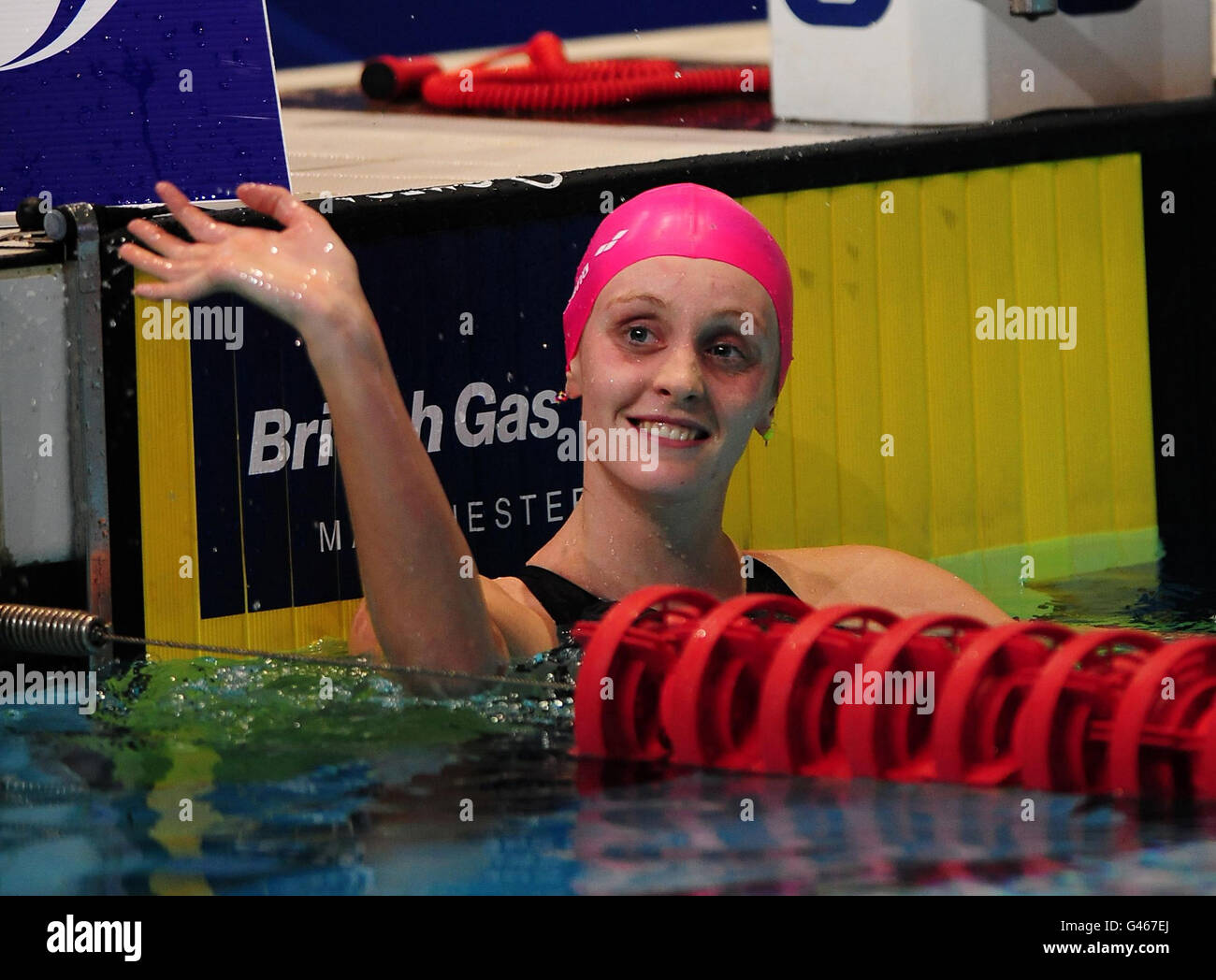 Loughborough University's Fran Halsall celebrates winning the Women's ...