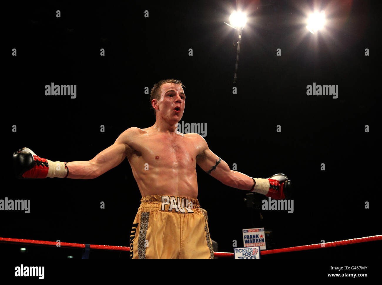 Boxing - Braehead Arena. Paul Appleby celebrates beating Yousef Al ...