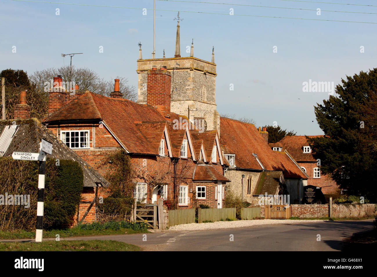General view of the village of Bucklebury, West Berkshire Stock Photo ...