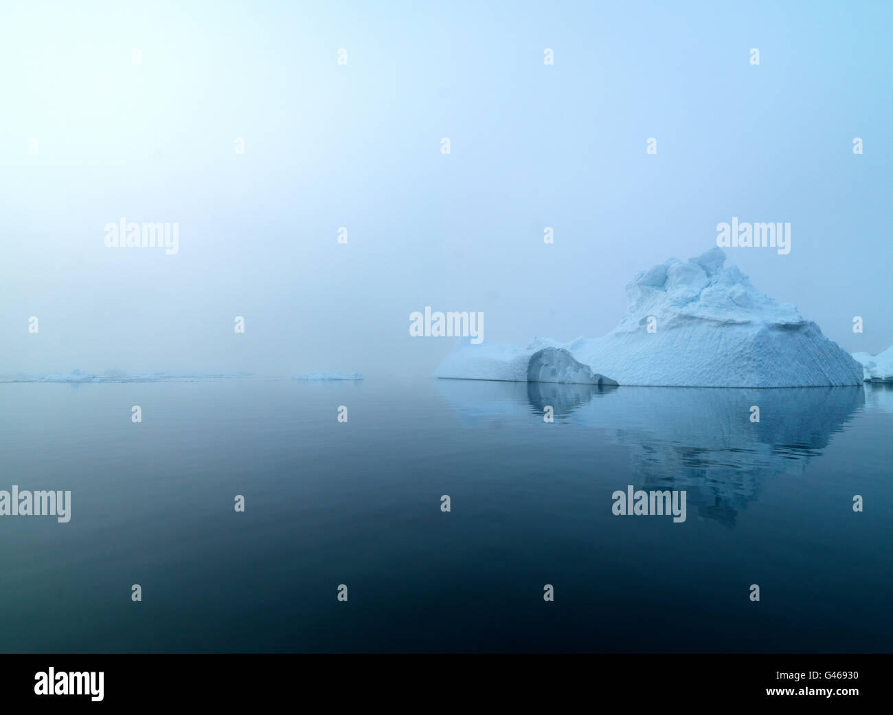 Huge icebergs are on the arctic ocean at Ilulissat ice fiord, Greenland ...